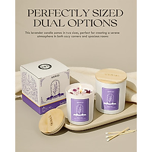 AOOVOO Lavender Scented Candles for Women - Aromatherapy Candle with Crystals Inside, 7oz Soy Candles for Home Scented, Christmas Birthday Gifts Candle for Women Mom