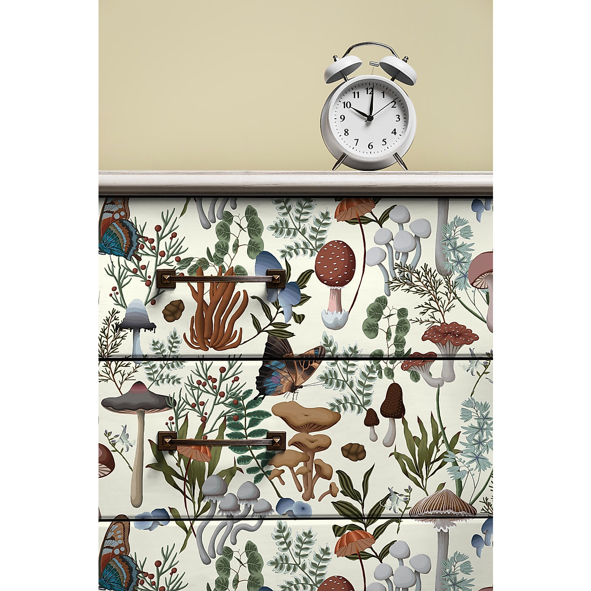 EeeComing Mushroom Wallpaper Peel and Stick Wallpaper Boho Wallpaper 78.7" x 16.14" Mushroom Contact Paper Removable Wallpaper for Bedroom Living Room Bookcase Bathroom Self Adhesive Vinyl