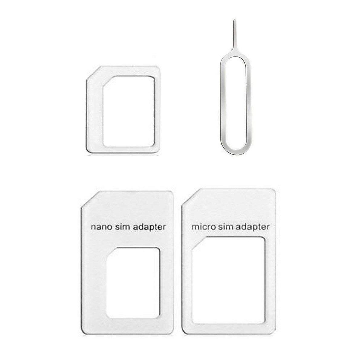Nano SIM Card Adapter 4 in 1 Converter Kit to Micro/Standard for All Mobile Devices 2pcs