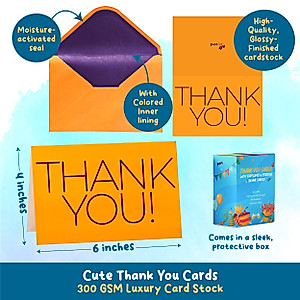 Only Zest Thank You Cards with Envelopes Bulk, 50 Pack 4x6 Thank You Notes – Cute Assorted Blank Thank you Card for Birthdays, Baby Showers, Small Business