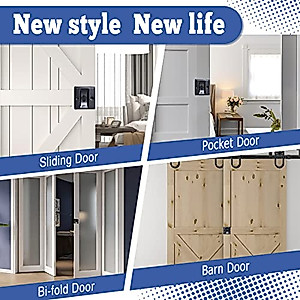 HOMOTEK Privacy Sliding Door Lock with Pull - Replace Old Or Damaged Pocket Locks Hardware Quickly and Easily, 2-3/4”x2-1/2”, for 1-3/8” Thickness Door, Black