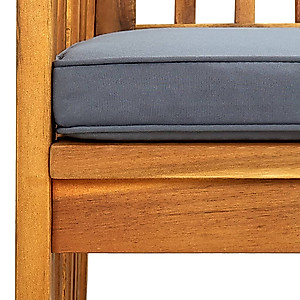 QZZCED Outdoor Club Chair Dining Side Chair Patio Set Patio Dining Chairs 3 pcs with Cushions Solid Acacia Woodfor Lawn Backyard & Garden All-Weather Resistant