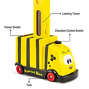 Domino Train, 209 PCS Automatic Electric Dominoes Train Set with 3 Add-on Machine Blocks Toys Educational Building Blocks STEM Toys for Kids 3-8 Year Old Boys and Girls