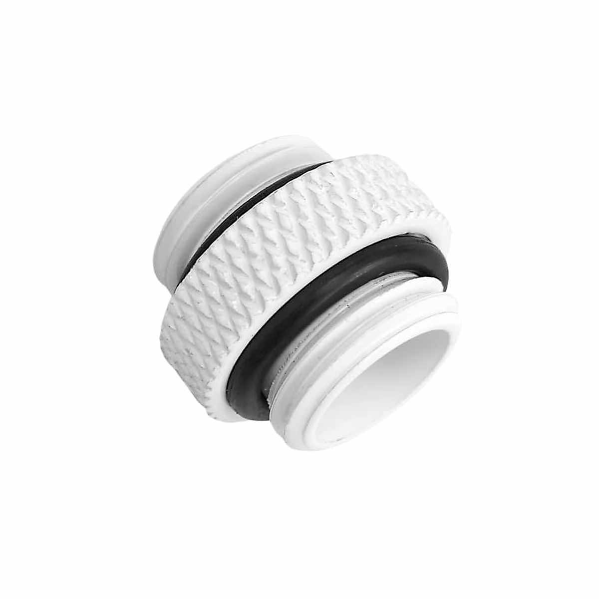 Dracaena.io 6 Pack G1/4" Thread, Male to Male Mini Extender Fitting with Tighten O-Ring, Brass Compression Fitting for PC, Premium Pipe Extension Fitting Adapter, White