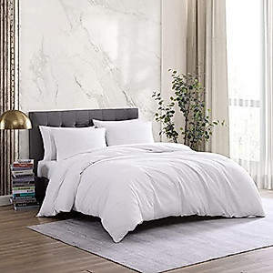 ED Ellen DeGeneres- Queen Duvet Cover Set, All Cotton Bedding Set, Modern Home Decor (Waffle White, Queen)