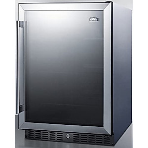 Summit AL57GCSS 24" ADA Compliant Commercial Compact Refrigerator with 5 cu. ft. Capacity Door Lock Frost Free Operation Door and Temperature Alarm in Stainless Steel