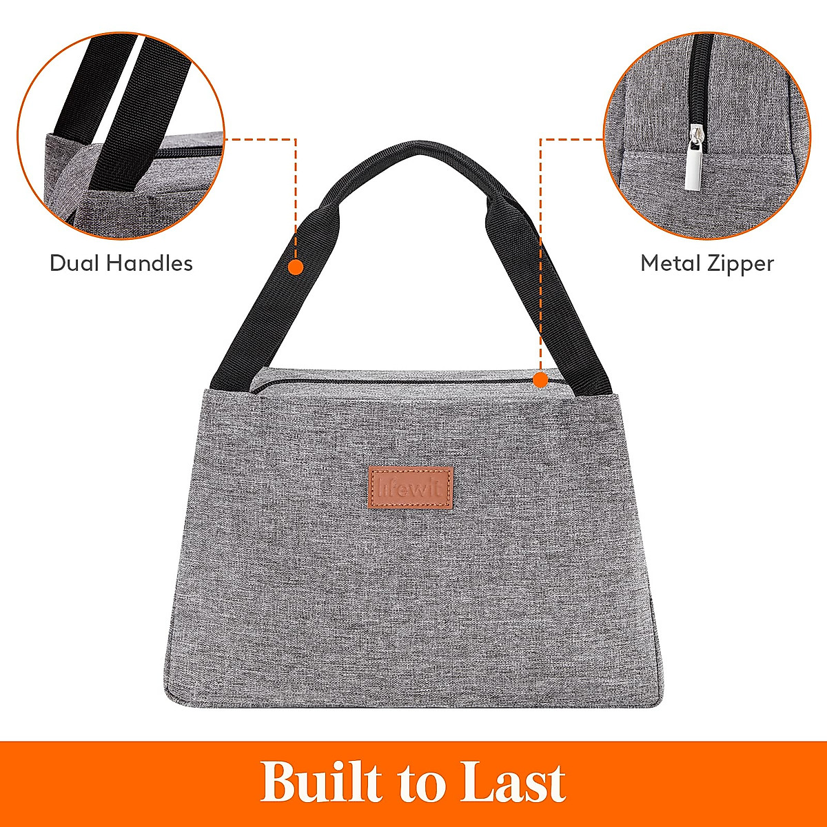 Lifewit 15L Collapsible Cooler Bag and 7L Insulated Lunch Bag Grey