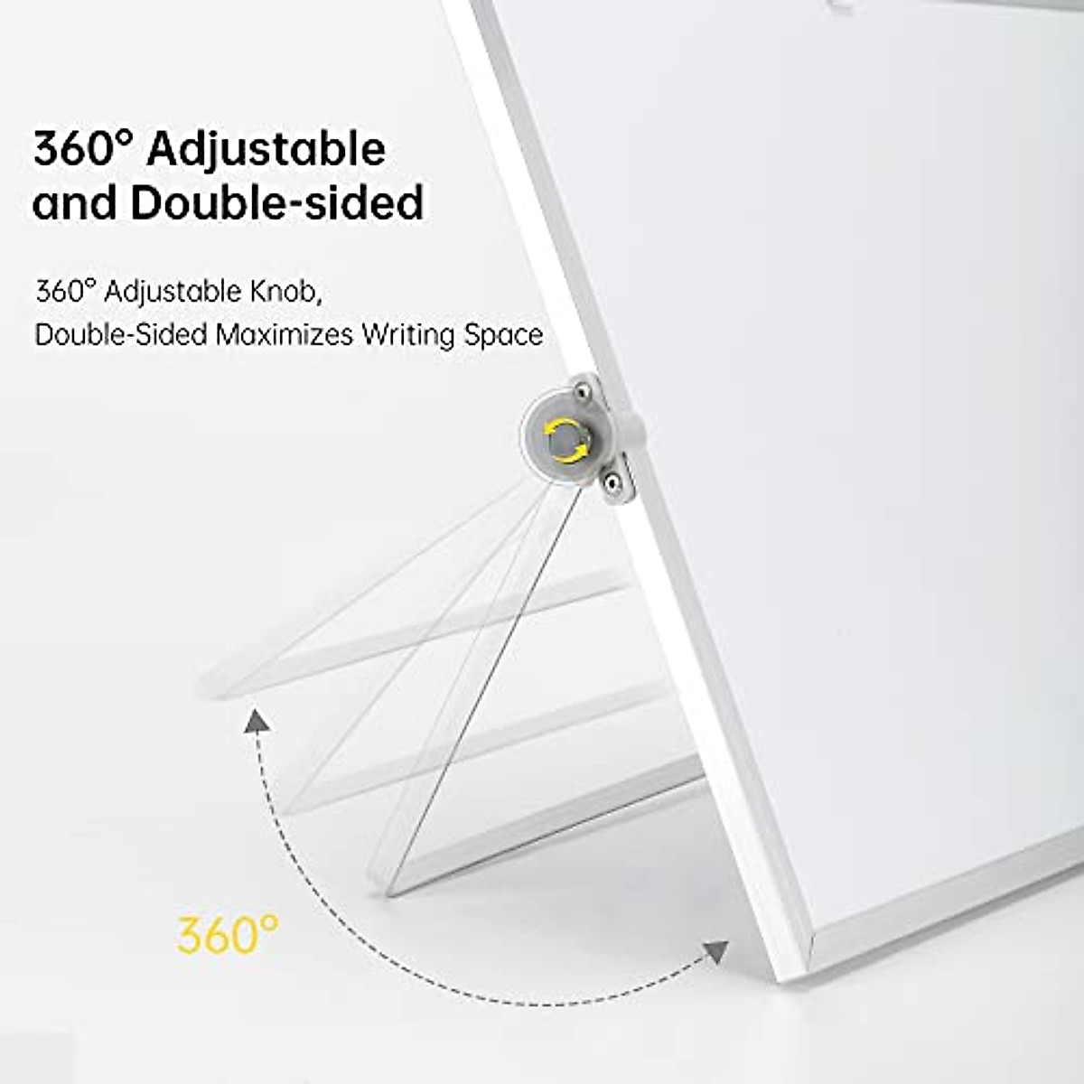 Vusign Dry Erase White Board, 10inX10in Magnetic Desktop Whiteboard with Stand, 10 Markers, 4 Magnets, 1 Eraser, Portable Double-Sided White Board Easel for Office, Home, School, Kids Drawing, Memo