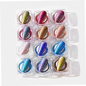 Lurrose 18 Pcs 6 Flash Suit Sequin Set Acrylic Nail Set Ar Accessories Nail Shining Sugar Effect Glitter Nail Glitter Powder DIY Manicure Accessories Manicure Quicksand Powder Pigment