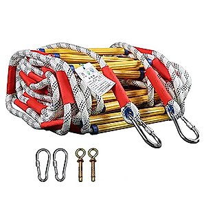 Emergency Fire Ladder Flame Resistant Safety Rope Escape Ladder for Fast to Deploy in Fire, Kids Climbing Obstacle Ladder Weight Capacity up to 900 Pounds/32Ft/10M