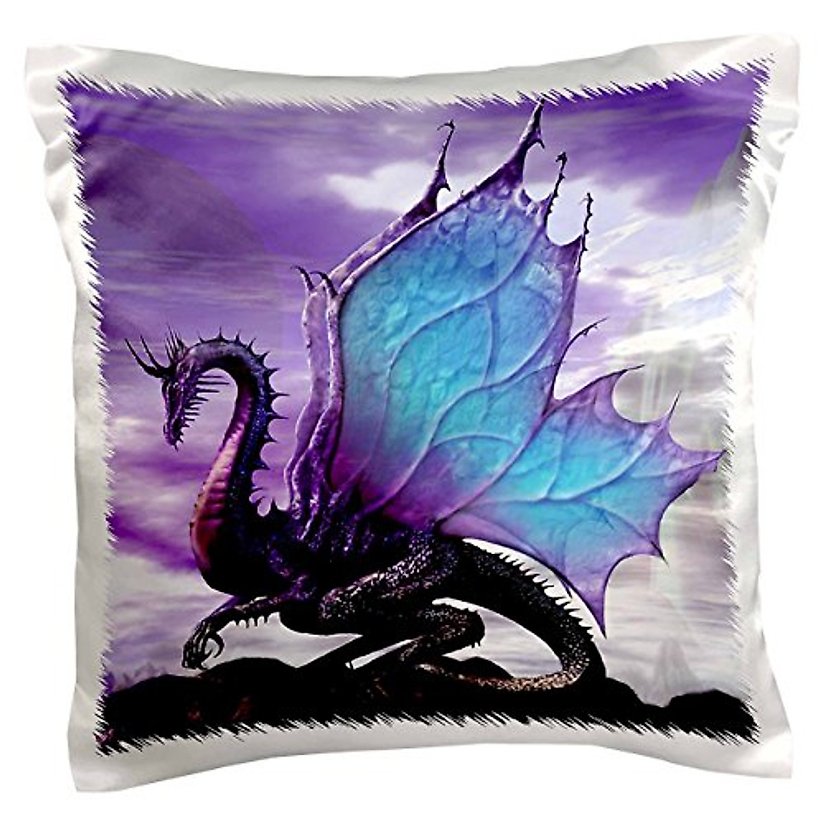 3dRose pc_4145_1 Fairytale Dragon-Pillow Case, 16 by 16",White