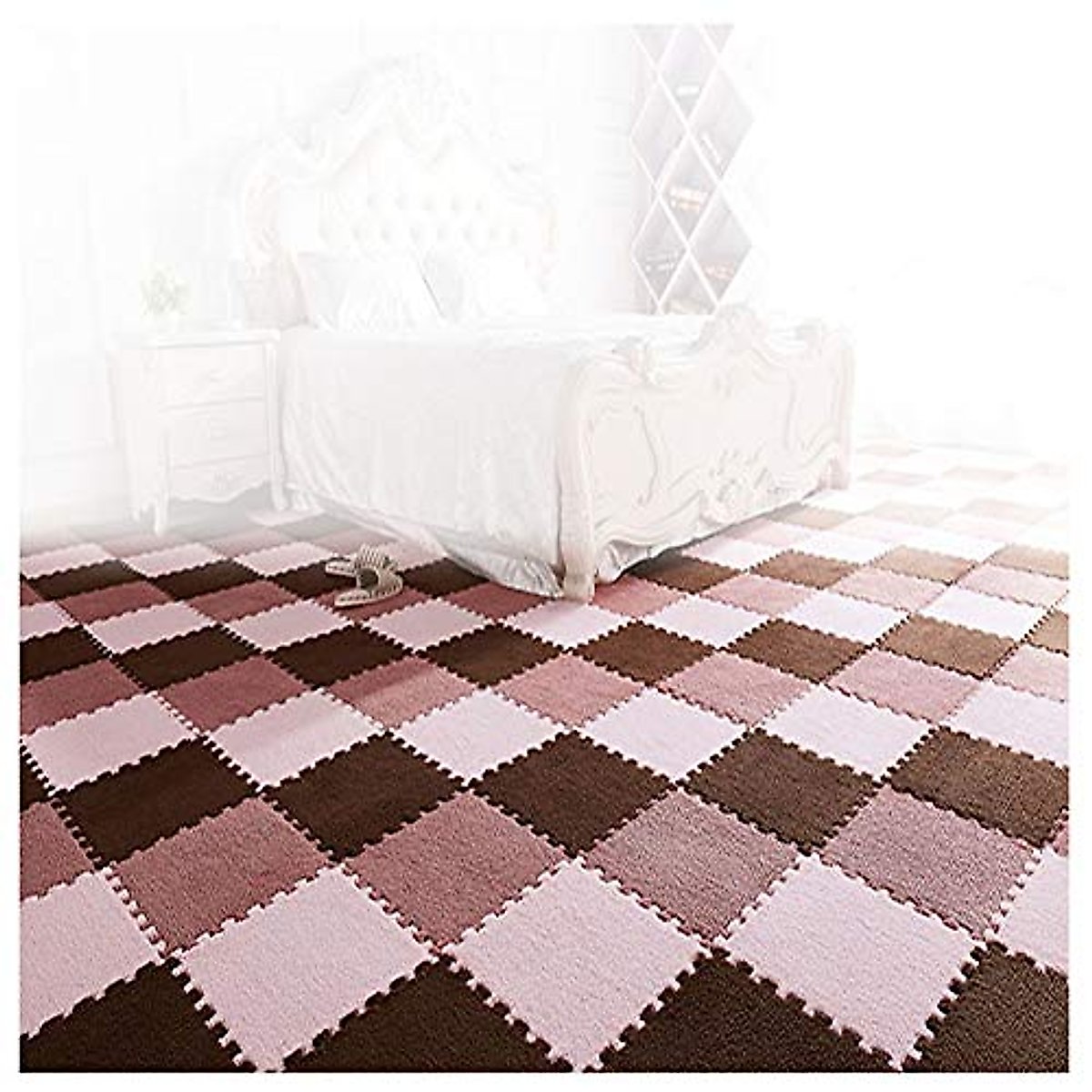 ALGFree Soft Foam Play Mats, Suede Interlocking Tiles Non-Slip Splice Protective Flooring Mats Childrens Room Crawling Mat， 30x30x1cm，Free Splicing (Color : E, Size : 20pcs)