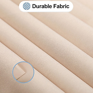 OutdoorLines Waterproof Outdoor Curtains for Patio - Windproof Tab Top Gazebo Curtain Panels - Privacy Sun Blocking Outside Curtain Set for Porch, Pergola and Cabana 54 x 84 inch, Beige, 2 Panels