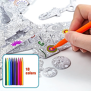 3D Coloring Puzzle Set, 4 Animals Puzzles with Pen, DIY Arts and Crafts for Girls Boys Age 6 7 8 9 10 11 12 Years Old(4 Pack)