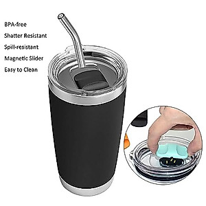 4 Pack 20 oz Magnetic Tumbler Lid with 4 Magnetic Slider Replacement, 20 oz Replacement Lid for Yeti Lids Compatible with YETI Rambler or Old Style Rtic Coffee Tumbler, Magnetic Spill Proof Tumbler