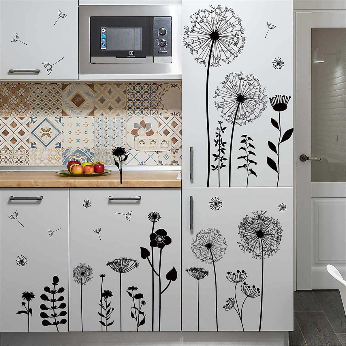 WAFT YEARN Waterproof Removable Vinyl Dandelion Flower Wall Decal Sticker - Decorative Art for Nursery School Classroom Livingroom Bedroom Bathroom Boho Peel and Stick Graduation Party Decorations