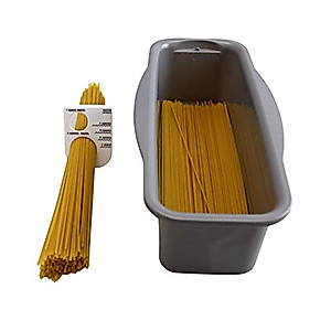 Dependable Industries BPA-Free Non-Stick Microwave Pasta Cooker in Gray with Portioning Tool - Fast, Easy Meals In Minutes Cooks All Types Of Pasta