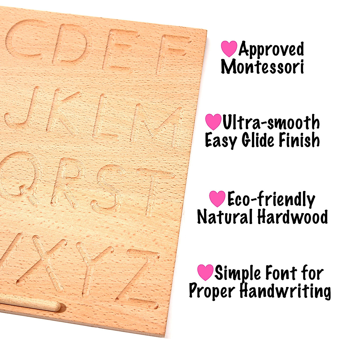 Montessori Mama Alphabet Tracing Board | Learn to Write Letter Boards | Educational Toys Preschool Learning | Reversible Wooden Letters Alphabet Toys