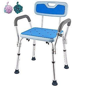 Brosive Shower Chair for Inside Shower,Shower Bench for Elderly and Disabled Heavy Duty Shower Seat Bath Chair with Arms and Back,Bathroom Chair for Bathtub Shower Chairs for Seniors for Shower Stall
