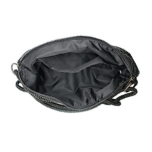 UMREN Rhinestone Hobo Bags for Women Chic Evening Handbag Sparkly Crystal Cluth Purse for Party Club Wedding (Black)