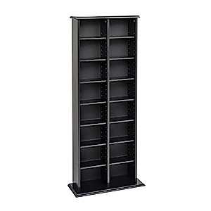 Prepac Double Media (DVD,CD,Games) Storage Tower, Black