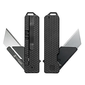 TiRant RAZOR V3 Utility Knife (Jet-Black 6AL-4V Titanium) Elite DUAL-APEX Edition EDC Box Cutter