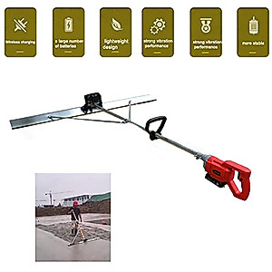 Cozyel Concrete Screed Vibratory Kit Concrete Finishing Tool with 5ft Board, Battery Powered Concrete Surface Leveling Tamper Ruler, Electric Cordless Screed Cement Finishing Vibrating Machine, Red