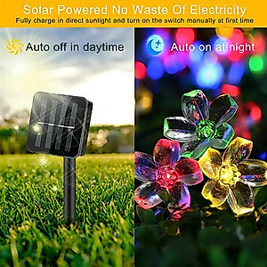 Flystoo Solar String Light Waterproof Christmas Party Fairy Lights Outdoor Solar Lamp for Home Garden Patio Yard (Emitting Color : Solar Light WW)