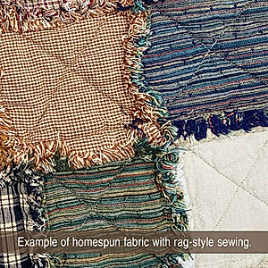 Nutmeg Brown Cotton Homespun Plaid Fabric by JCS - Sold by The Yard