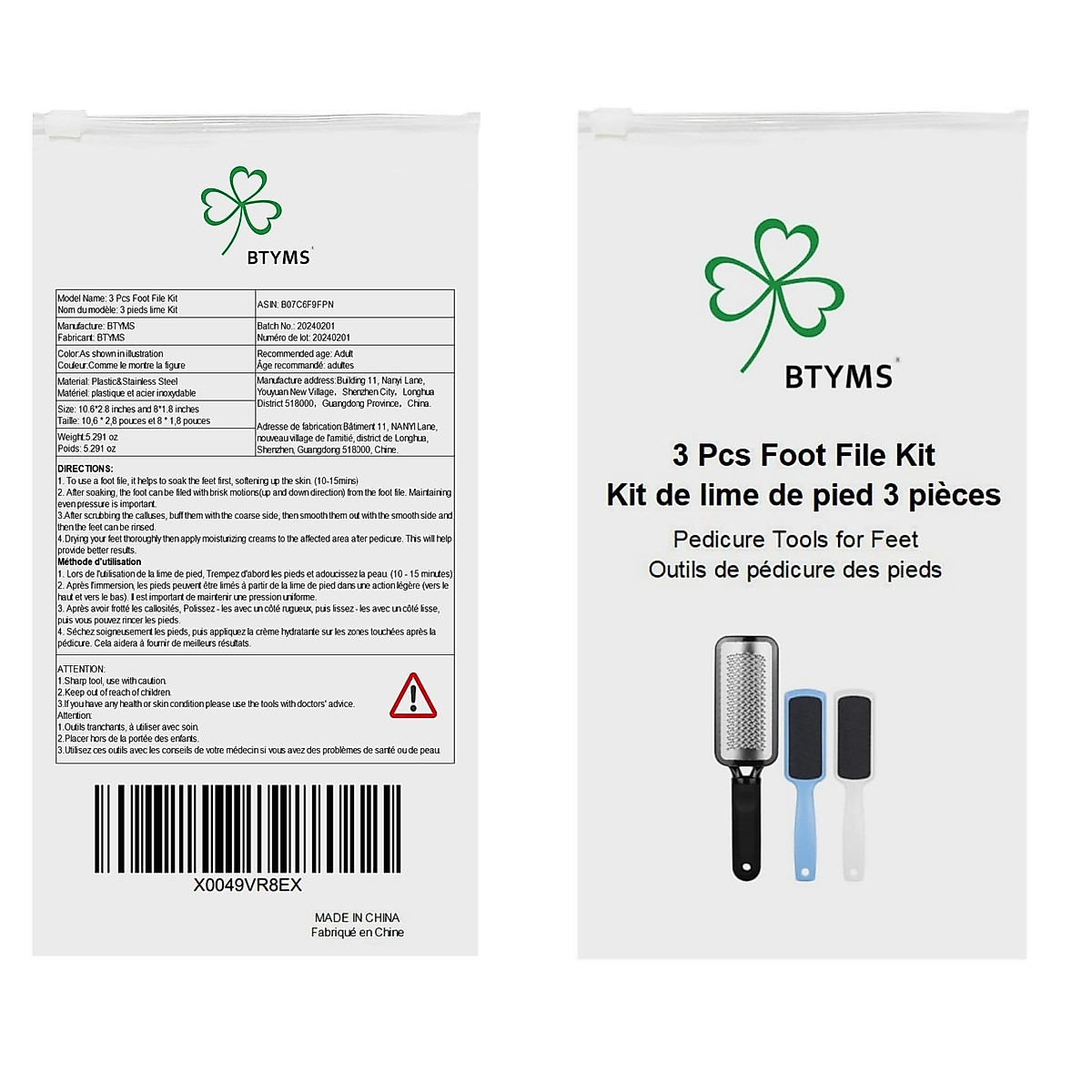 3 Pieces Colossal Foot Files Kit Foot Scrubber Foot Rasp and Double-Sided Heel File Pedicure Tools Callus Remover Stainless Steel Feet Scraper Foot Grater for Dead Skin Professional