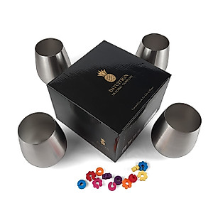 Intuition Trading Company Stainless Steel Wine Glasses Set of 4, Large Stemless 18 oz Premium 18/8 Grade Stainless Steel Red & White Wine Tumblers, Unbreakable, for Home and Outdoors