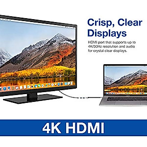 Verbatim 4-in-1 USB C Hub Adapter with Dongle - 60W Power Delivery, USB 3.0, USB 2.0 for USB C Laptops + 6FT Monster 4K Ultra HDMI Cable