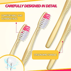 Tessco 500 Pcs Disposable Toothbrushes Individually Wrapped Soft Bristle Tooth Brush Set Travel Toothbrushes Bulk for Adults Oral Hygiene Dental Care Camping Guestroom Hotel(Yellow)