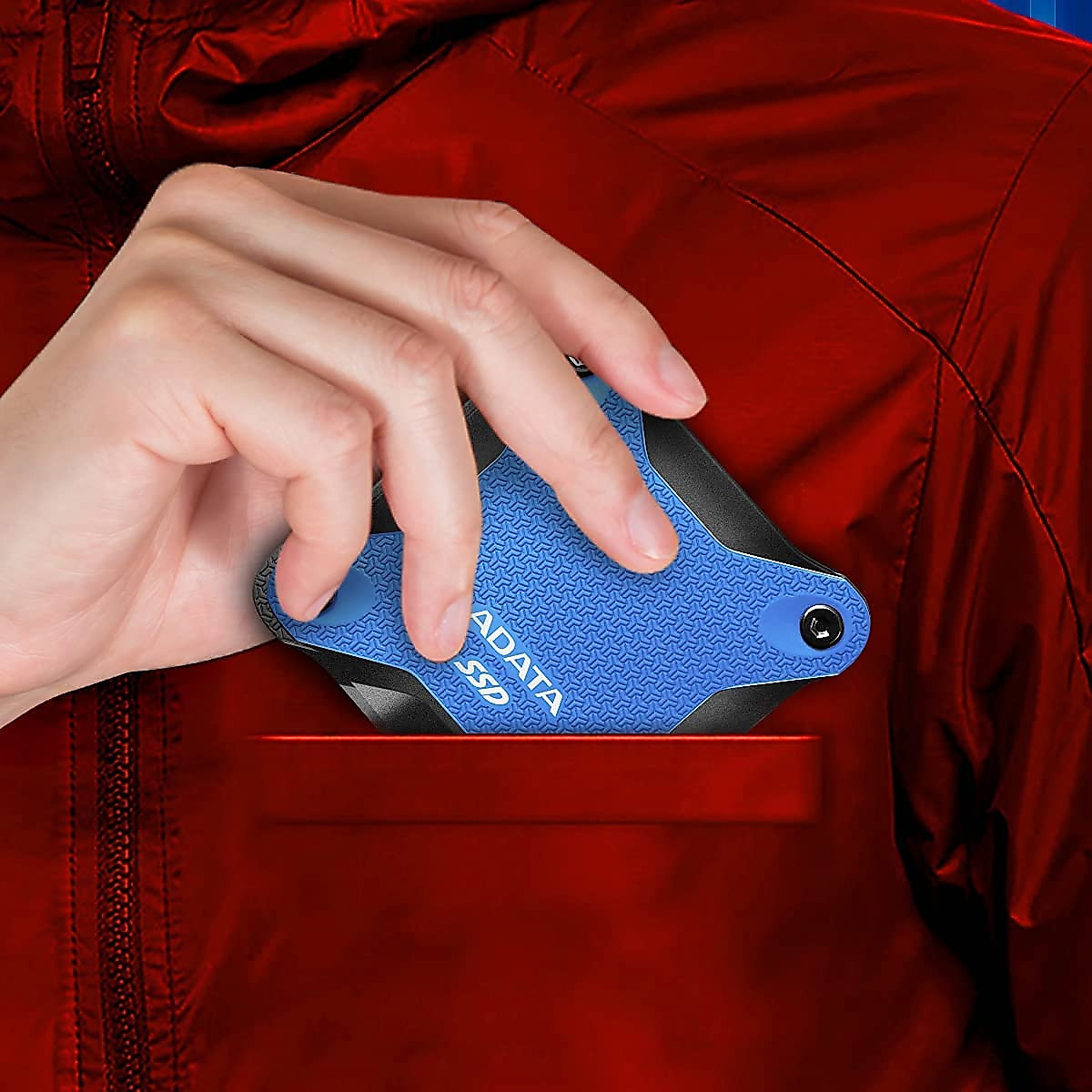 ADATA SD600Q 240GB Ultra-Speed Portable Durable External SSD - Up to 440MB/s -3D NAND USB3.2 Blue (ASD600Q-240GU31-CBL)