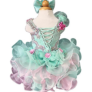 Jenniferwu G003AS Infant Toddler Baby Newborn Little Girl's Pageant Party Birthday Dress Blue SIZE12-18M