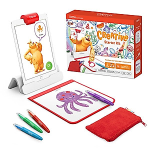 Osmo - Creative Starter Kit for IPad - 3 Educational Learning Games - Creative Drawing & Problem Solving/ Early Physics - STEM Toy Gifts for Kid, Boy & Girl - Ages 5 6 7 8 9 10 (Osmo Base Included)