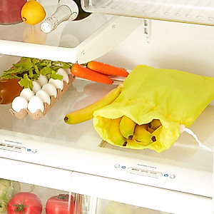 RSVP International Food Safe Nylon Banana Freshness Storage Bag, 11.5x13.75", Yellow