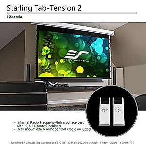 Elite Screens Starling Tab-Tension 2, 120" 16:9, 12" Drop, Tensioned Electric Motorized Projector Screen, STT120XWH2-E12
