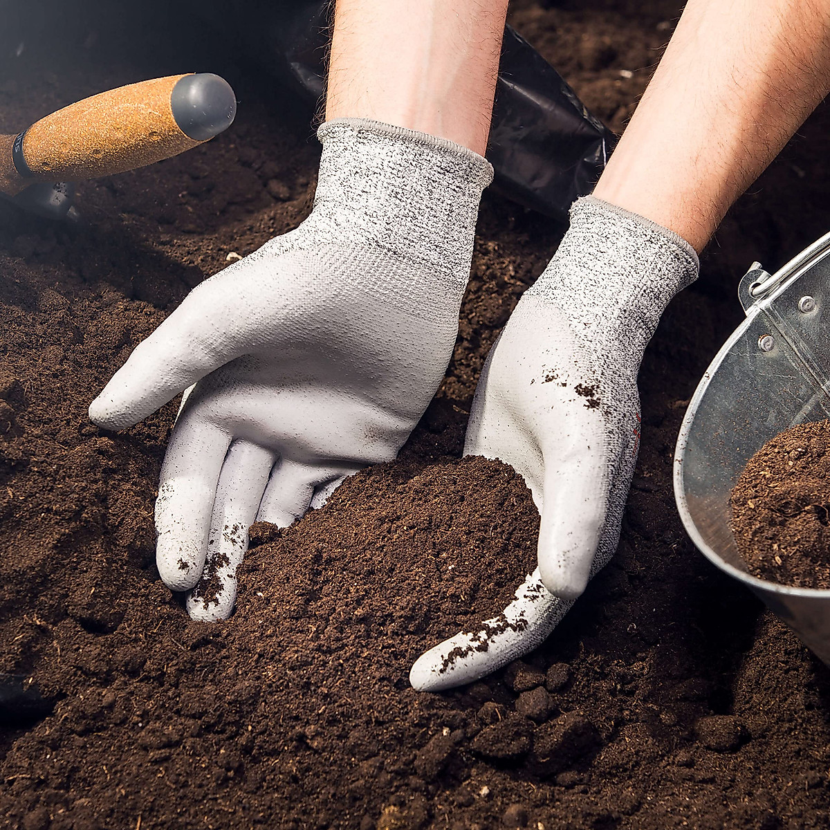 SAFEAT Safety Grip Work Gloves for Men and Women – Protective, Flexible, Cut Resistant, Comfortable PU Coated Palm. Complimentary Ebook Included. Size Large 1 Pair