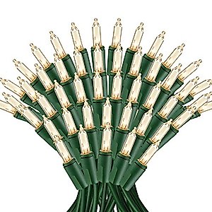 Flagicon Outdoor Indoor Lights, 200 Counts 72FT Waterproof Green Wire Warm White Connectable Decorative Lights for Holiday Tree Patio Garden Party Wedding, UL Certified