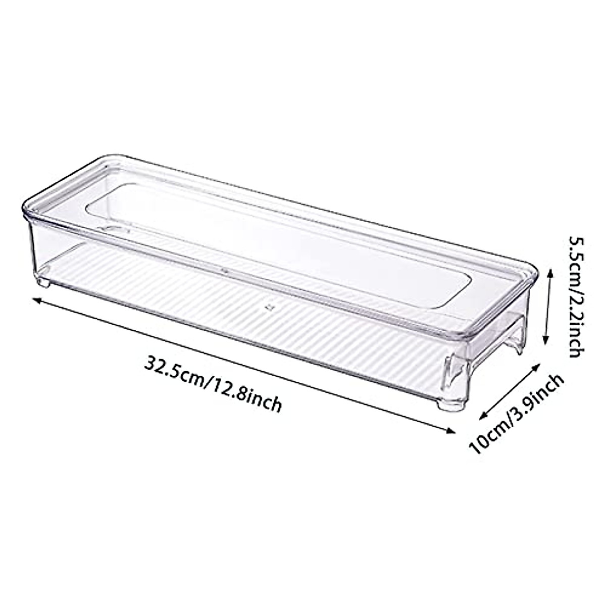 TIST Refrigerator Organizer Box with Lid, Clear Plastic Pantry Stackable Food Storage Box (Size : Small)