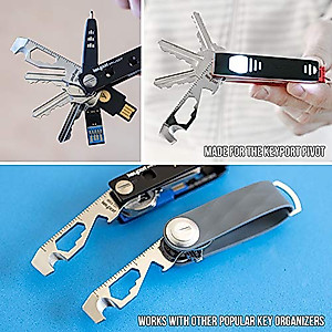 Keyport MOCA 10-in-1 Keychain Multitool | EDC Multi Tool - Prybar, Bottle Opener, Screwdriver, Box Opener, Cord Cutter & More | TSA Friendly Key Tool | Stainless Steel | Keyport Pivot Compatible