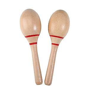 Maracas, Professional Wooden Rumba Shakers Hand Percussion Rattles Latin Musical Instrument with Clear Salsa Rhythm for Adults Kids Party Game Playing, Set of 2