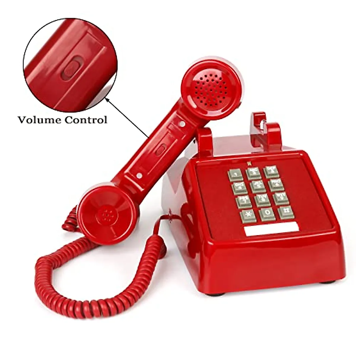 Classic Vintage Cord Phones for Landline Old Telephone with Mechanical Ringer Volume Control Retro Analog Desk Phone for Home,School and Office