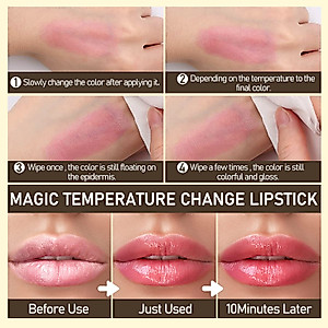 Crystal Jelly Lipstick Tinted Lip Balm Color Changing, Clear Chapstick Lipstick with flower Inside, Natural Pink Lipstick & Lip Moisturizer (Pink)