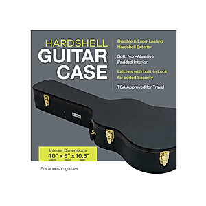 Knox 39" Hard Shell Guitar Case with Gold Hardware