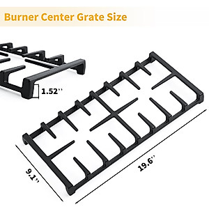 WB31X27150 Stove Grate Replacement for GE Stove Parts, JXGRATE1 WB31X24737 Center Grate for General Electric Gas Range Parts Surface Burner Grate GE Cast Iron Rack 1 Pack