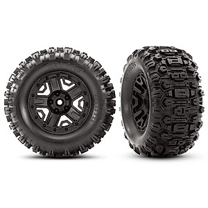 Traxxas 6792 Sledgehammer Heavy Duty 2.8 Inch Pre-Assembled Black Wheels for Remote Control Cars, Pair