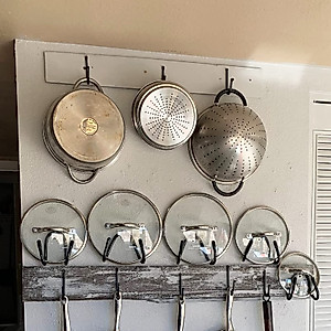 Cabinet Door Pan Lid Organizer, Set of 4, Wall Mount Pot Lid Rack Pot Lid Storage Rack Pan Covers Holder - No Scratch - No Pot Lid