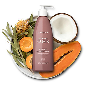 L'ANZA Healing Curls Butter Conditioner - Curly Hair Product for Moisturising and Detangling Velvety Curls with Anti-Humidity Moisturisers, with Sulphate Free, Paraben Free Formula (8 Fl Oz)